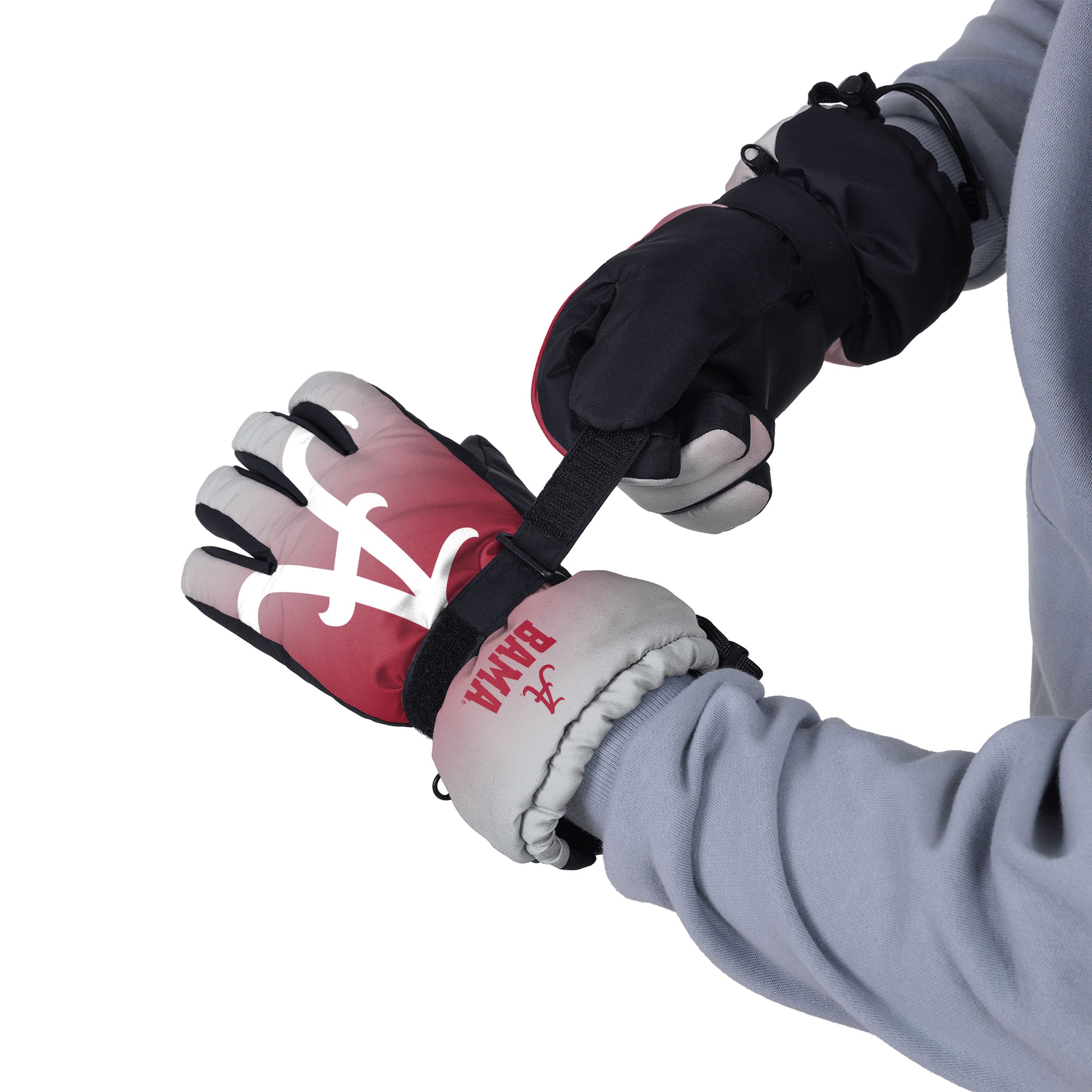 FOCO NCAA Washington State Cougars Big Logo Insulated Winter Ski Goves, Gradient Print, L/XL