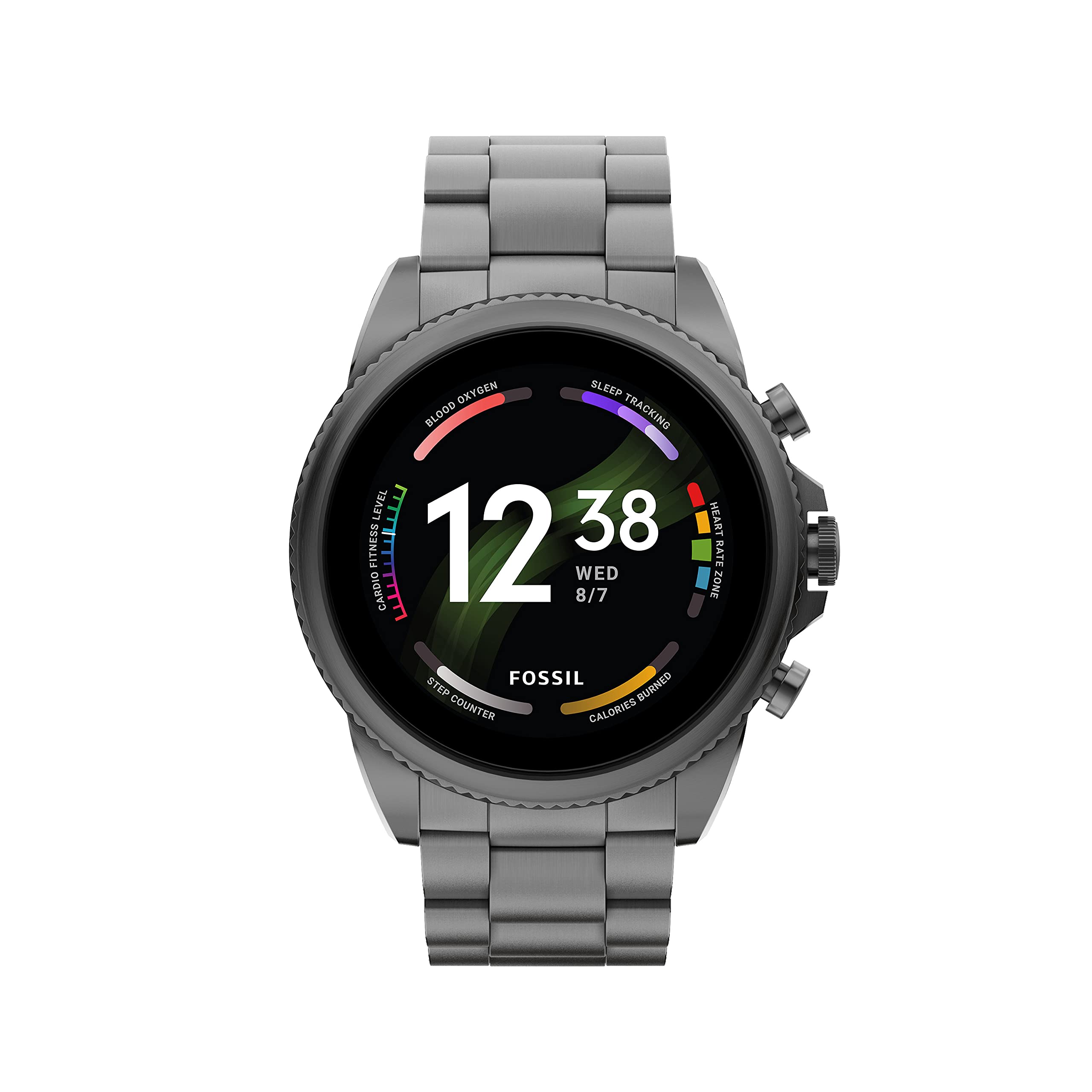 Fossil Men's Gen 6 44mm Stainless Steel Touchscreen Smart Watch, Color: Smoke (Model: FTW4059V) (Renewed)
