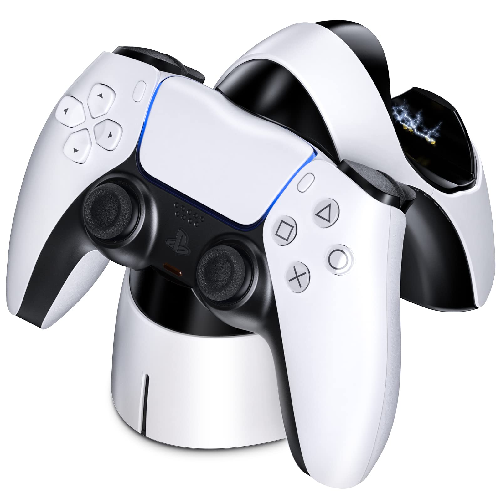 PS5 Controller Charging Station, PS5 Fast Charger Station, Upgraded Dual Controller Charging Stand Compatible with Playstation 5, PS 5 Docking Station Replacement for DualSense Charging Station