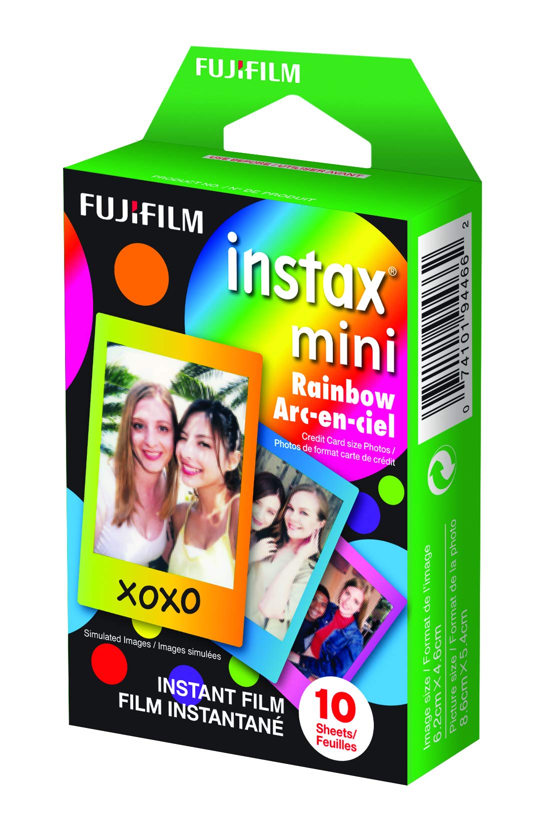 Fujifilm Instax Mini Rainbow Film X2 (20 Sheets) + Album for Fuji Instax Photos - Instant Film Bundle