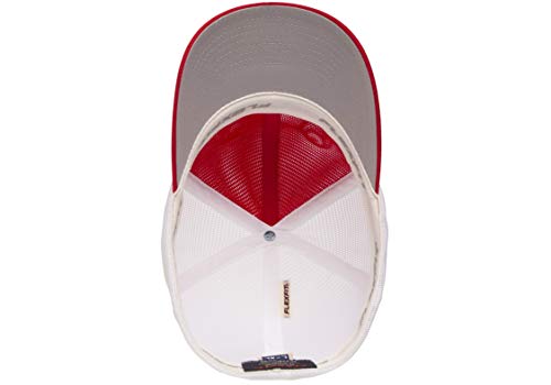 Flexfit Men's 360 Omnimesh Cap, Red/White, L/X-Large