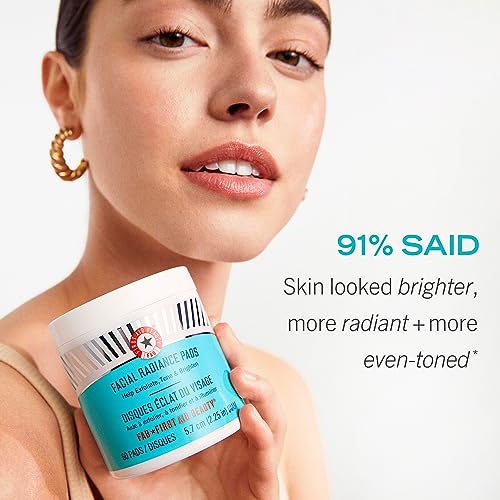First Aid Beauty Facial Radiance Pads β Daily Exfoliating Pads with AHA that Help Tone & Brighten Skin β 60 Count