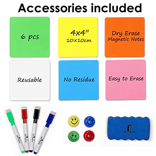 Whiteboard Set - 24 x 18" Dry Erase Board with 1 Magnetic Eraser, 4 Dry Wipe Markers, 4 Magnets and 6 Magnetic Labels - Wall Hanging Reminder Kanban Scrum White Board for Home and Office