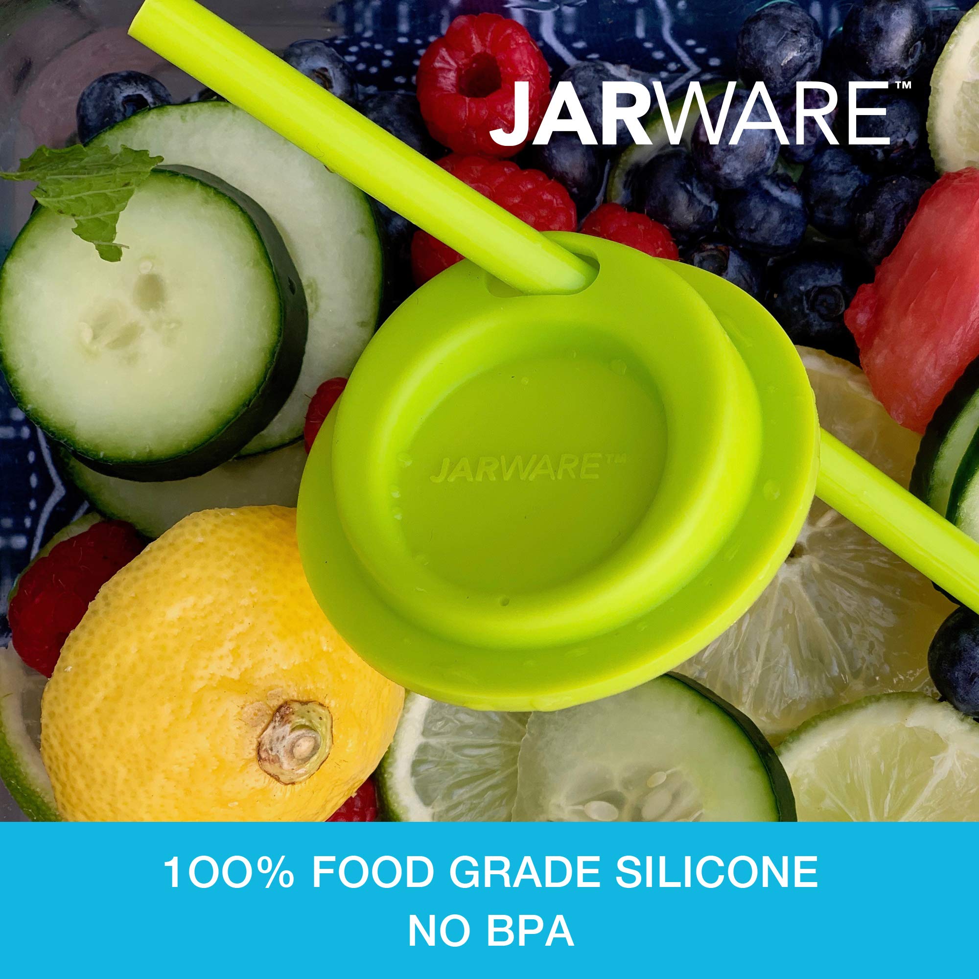 Jarware Translucent 82670 Regular Mouth Drink Lid, Set of 4, Without Straws