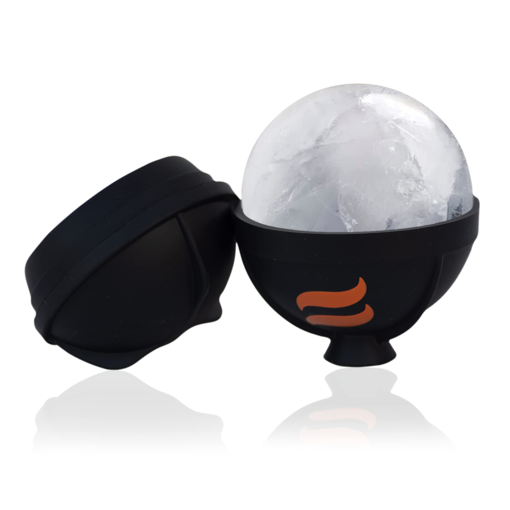 Fenbox Ice Grenade (Two Pack) Ultimate Ice Ball Roller - Ergonomic Silicone Design for Smooth Application - for Athletic Recovery, Injury Healing, Pain Relief and Muscle Recovery (Black & Orange)