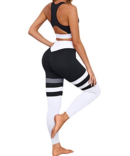 GILLYA Workout Sets for Women 2 Piece Matching Workout Sets Yoga Outfit Gym Sets 2 Piece Yoga Leggings Set