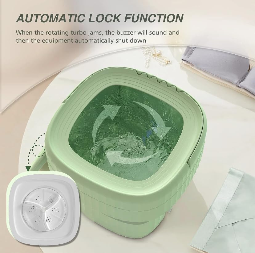 Foldable Washing Machine, 8L High Capacity Mini Washer, with 3 Modes Deep Cleaning,Half Automatic Small Washer for Baby Clothes Underwear or Small Items,RV Travel laundry