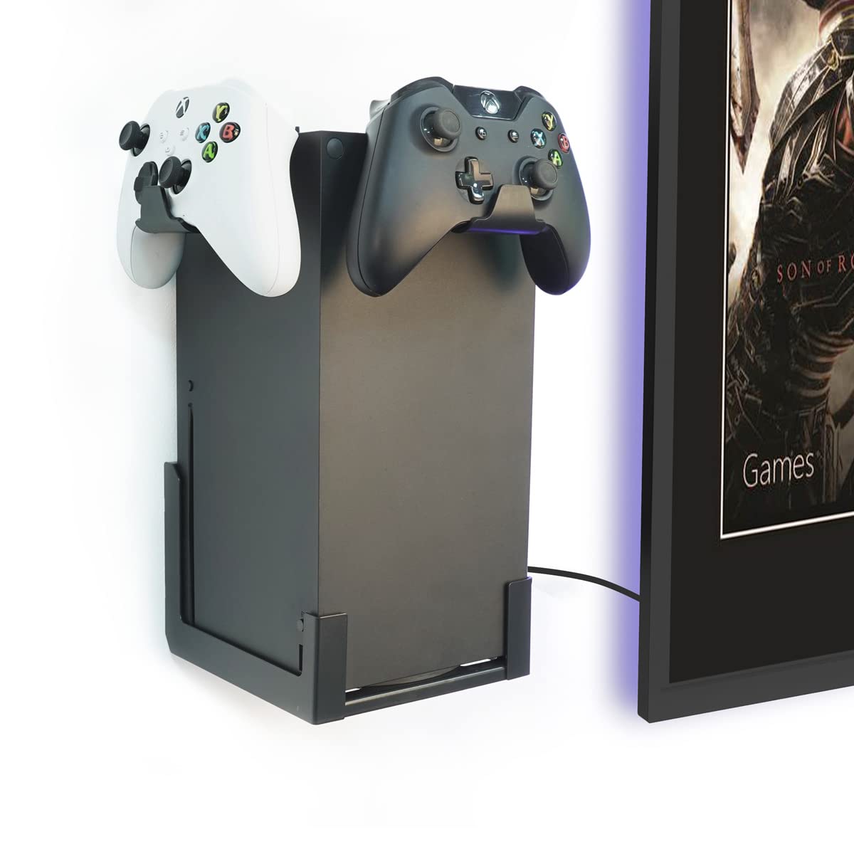 Monzlteck Wall Mount for Xbox Series X+2 Controller Holders, Steel Mount Wall Shelf Bracket for XSX,Space Saving