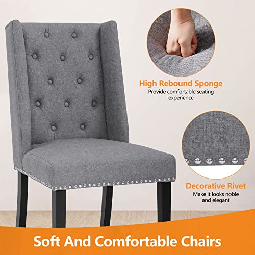 FDW Dining Chairs Dining Room Chairs Kitchen Chairs for Living Room Side Chair for Restaurant Home Kitchen Living Room (Set of 4 Gray) (Grey)