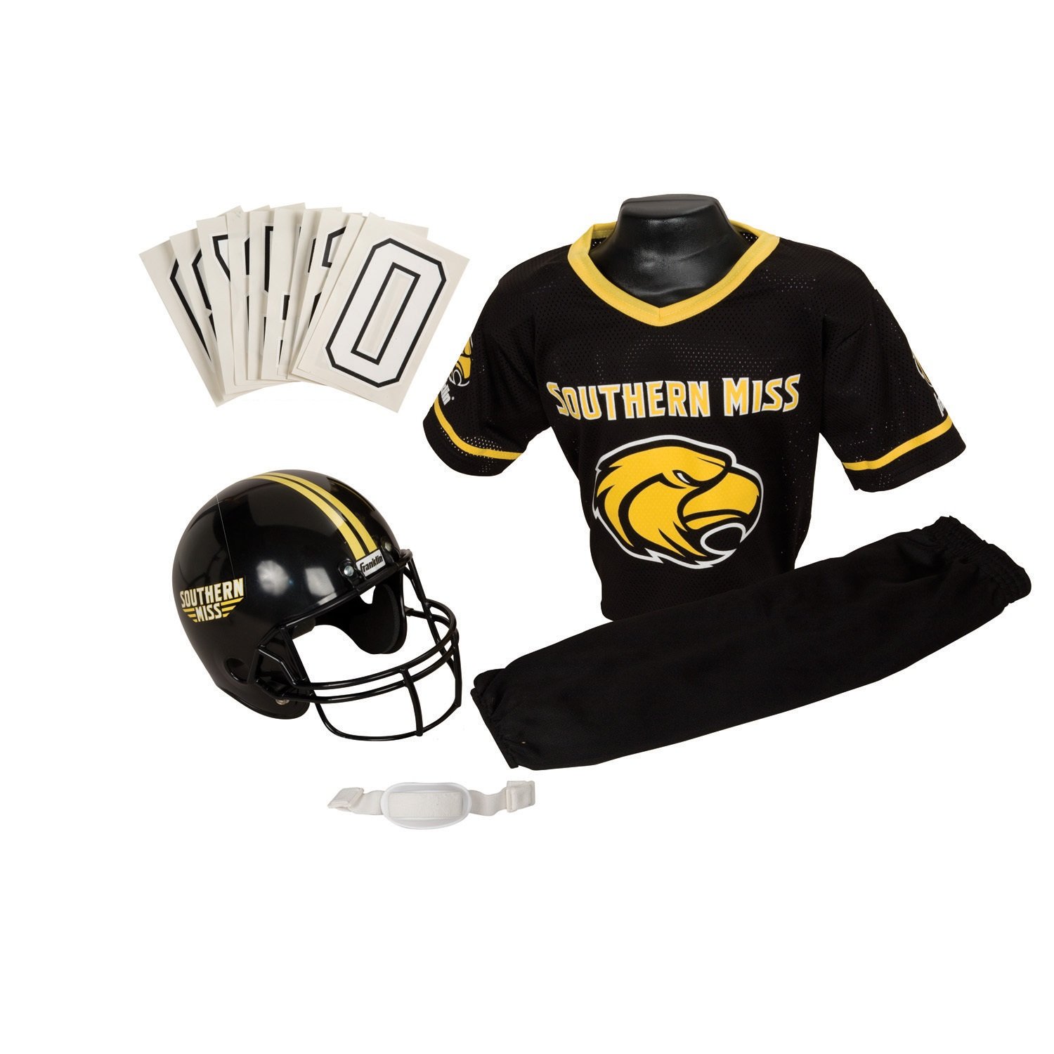 Franklin Sports NCAA Southern Mississippi Golden Eagles Deluxe Youth Team Uniform Set, Medium