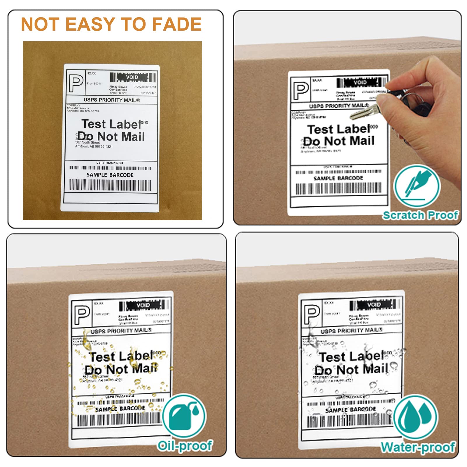FungLam Thermal Labels 4x6 Direct Thermal Shipping Labels, 20 Rolls with 250 Labels/Roll, 1'' Core, Compatible Zebra 2844 ZP-450 ZP-500 ZP-505 Thermal Printer Label