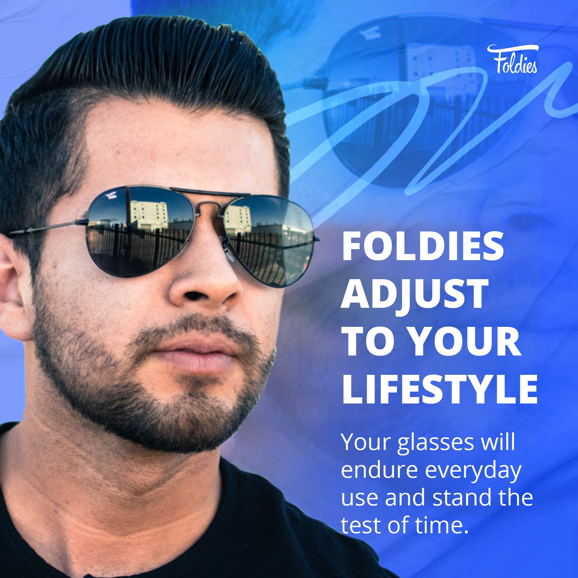 Foldies Aviator Folding Sunglasses Polarized, UV400, UVA, UVB Protection for Men Women, Folding Sunglasses Leather Case