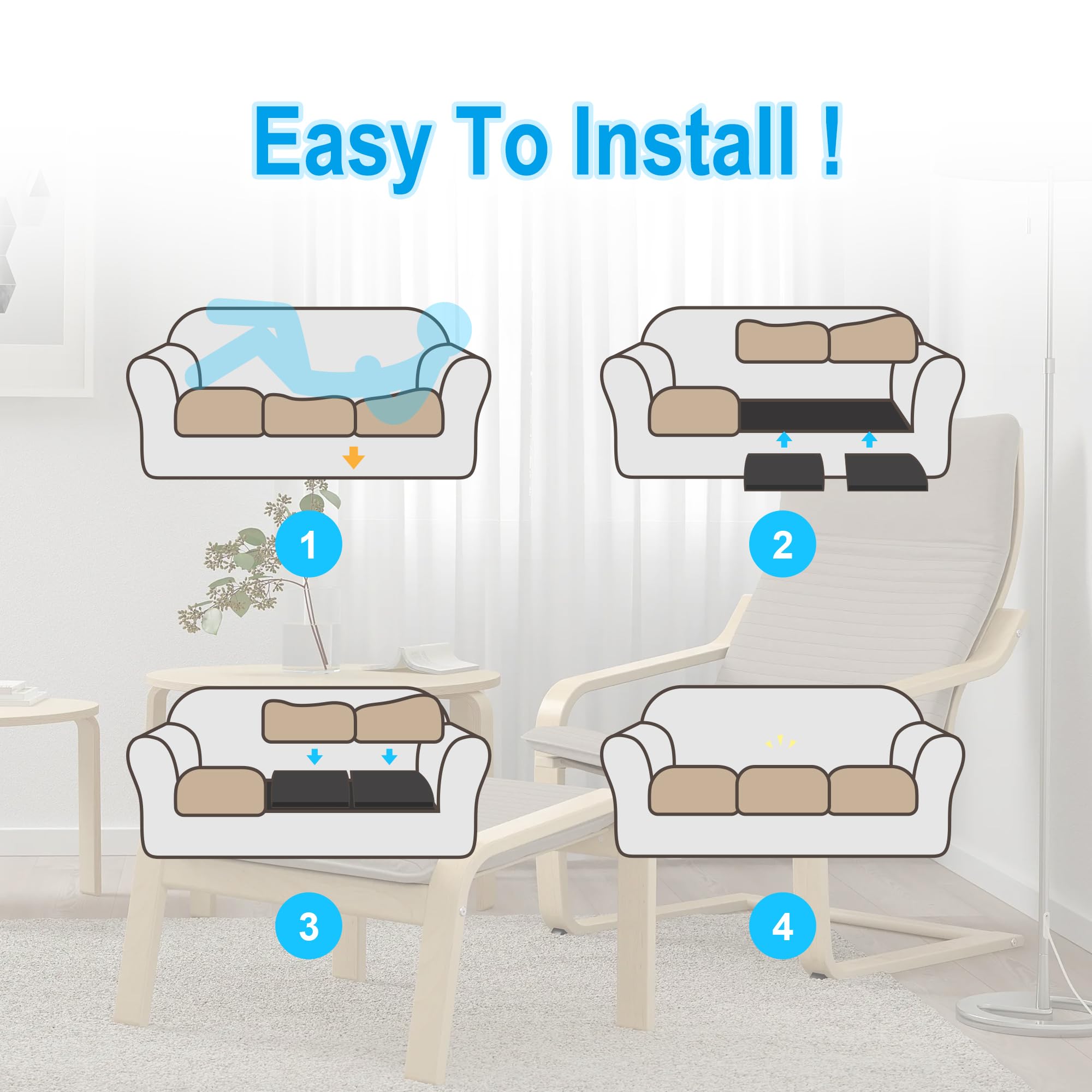 Furniture Seat Support - 20" x 20" High-Density Foam Couch Sofa Cushion Support Cushion Sag Repair Replacement for Sofa Couch Loveseat Chair âSagging Sea