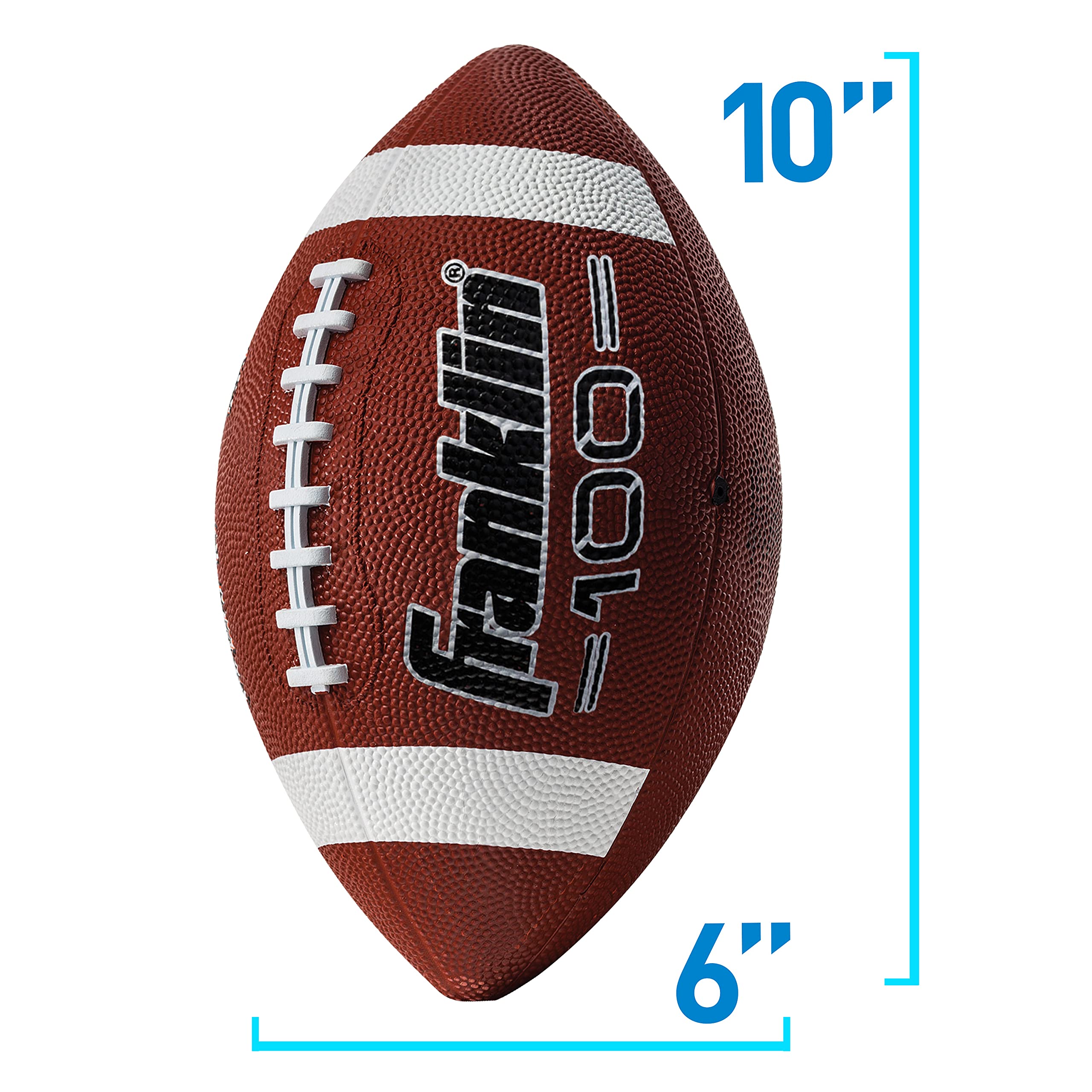 Franklin Sports Junior Football - Grip-Rite 100 - Kids Junior Size - Youth - Durable Outdoor Rubber Football - Classic Brown
