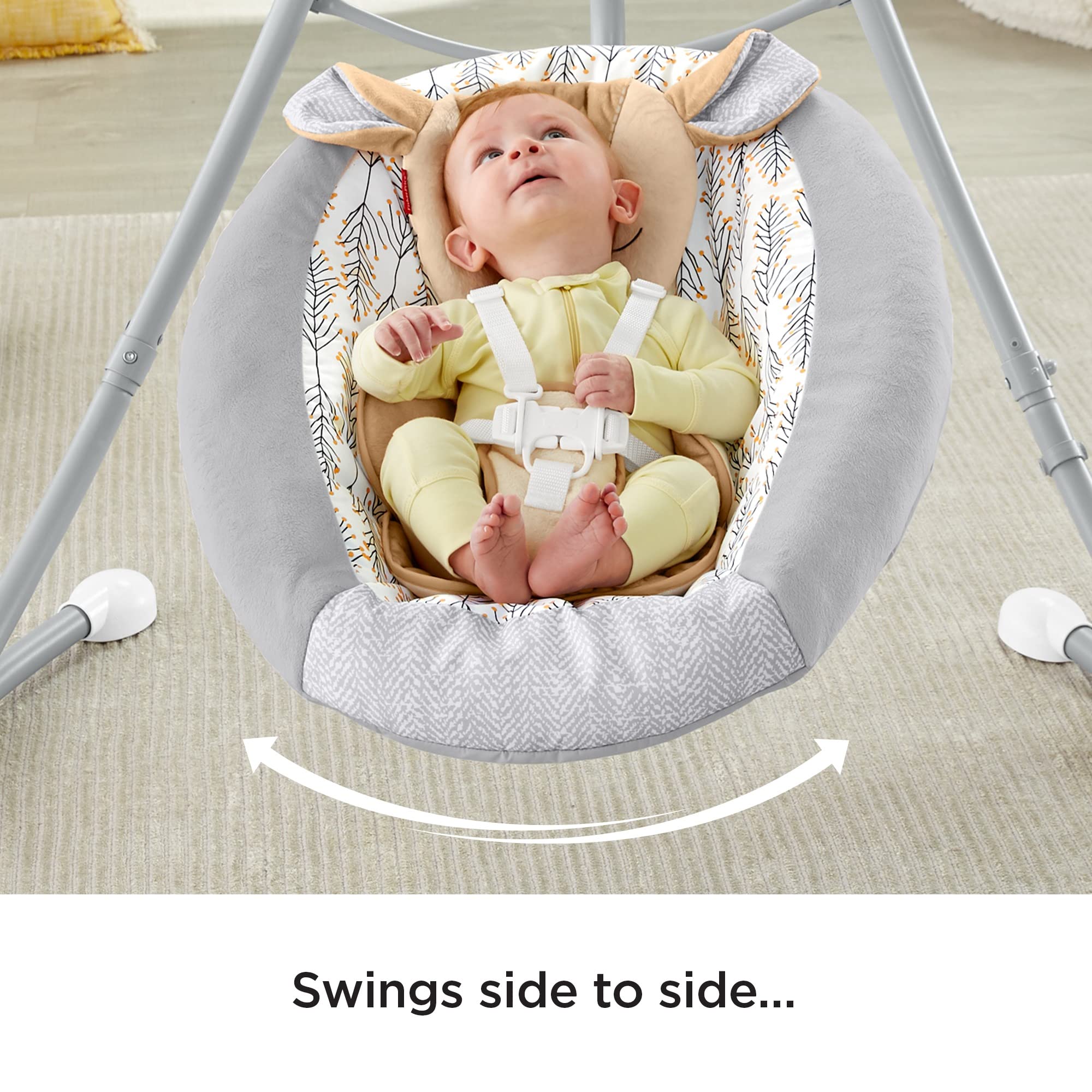 Fisher-Price Fawn Meadows Swing, dual motion baby swing with music, sounds, and motorized mobile [Amazon Exclusive]