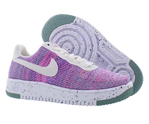 Nike Women's Air Force 1 Crater Low Flyknit Shoes, Fuchsia Glow/Pink Blast/Green, 6.5