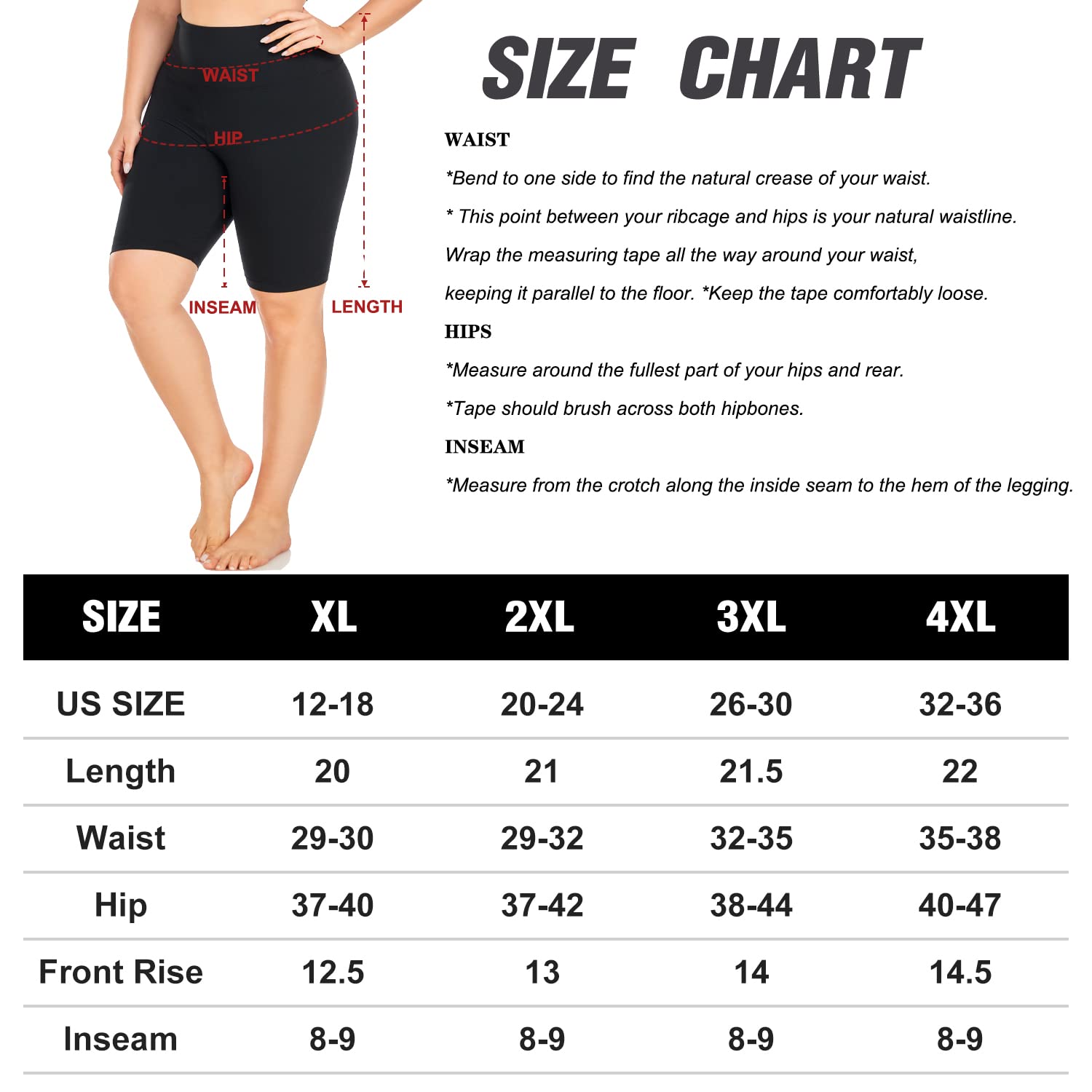 FULLSOFT 2 Pack Women's Plus Size 8β Biker Shorts- High Waist Stretchy 1X-4X Black Yoga Shorts for Workout Summer(XL,Black)