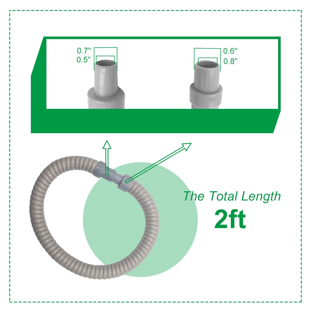 Forestchill Portable Air Conditioner Drain Hose, Insulation Water Drain Pipe, Universal Fit, 3.9ft, 120cm, Grey