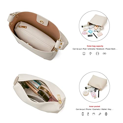 FOXLOVER Genuine Leather Shoulder Bags for Women Big Capacity Hobo Bucket Bag Lady Designer Handbag Purse