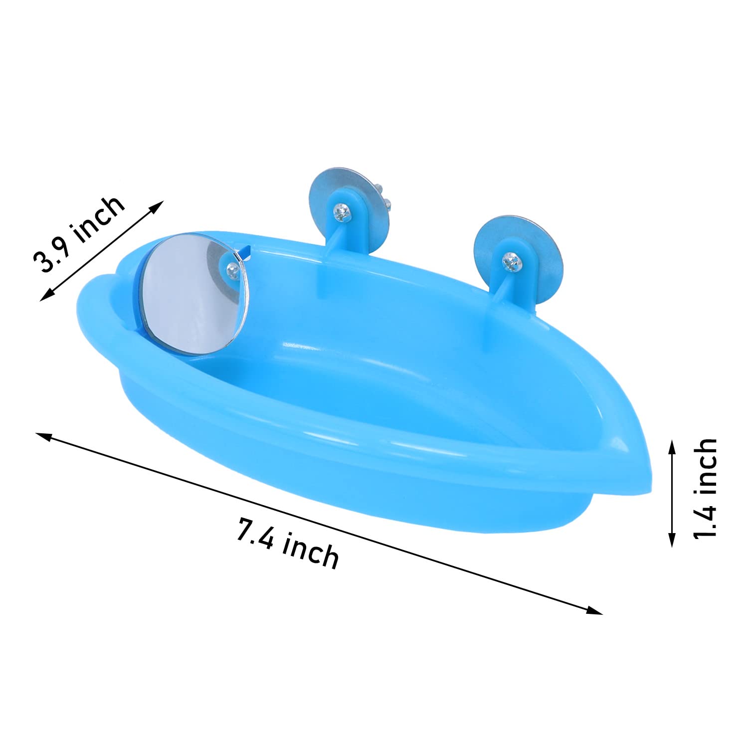 Wontee Bird Bath Box with Mirror Portable Parrot Hanging Bathroom Bathing Tub for Small Birds Cleaning Supplies