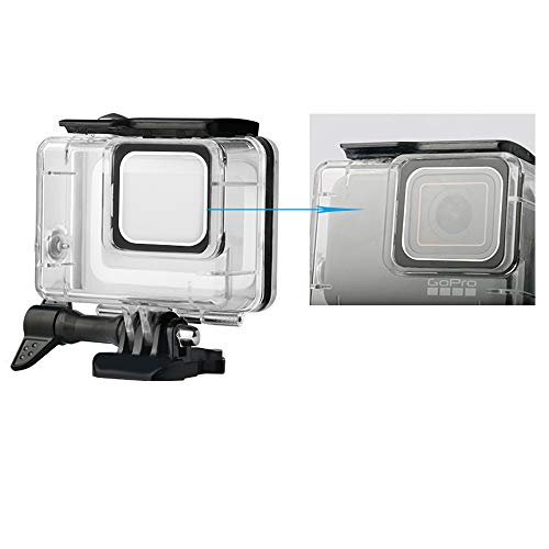for Waterproof Go pro Hero 7 Silver/White Housing for Protective Rotective Underwater Dive Hero 7 Silver/White Case Transparent