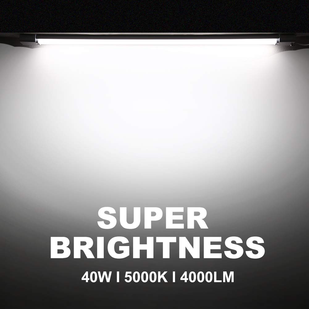 Freelicht 1 Pack LED Utility Shop Light, 4 FT, Linkable Integrated Fixture, 40W=260W, 5000K Daylight, 4000 LM, Surface/Suspension Mount, Pull Chain, Garage – ETL