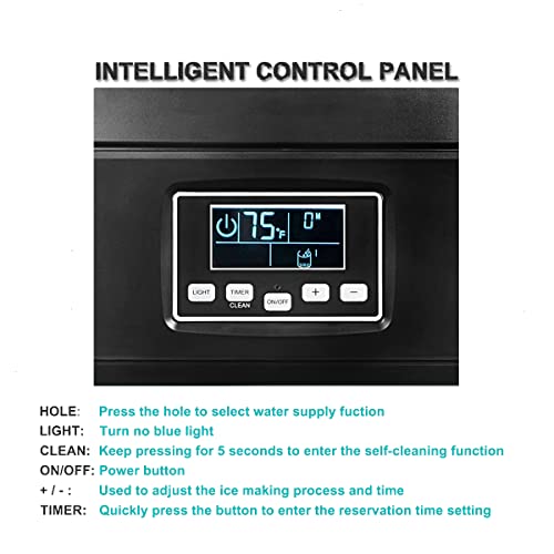 SMETA Commercial Ice Maker Commercial Sonic Ice Maker Nugget Ice Machine Clear Ice 66 Lbs in 24 hrs with 8 lbs Ice Storage Capacity