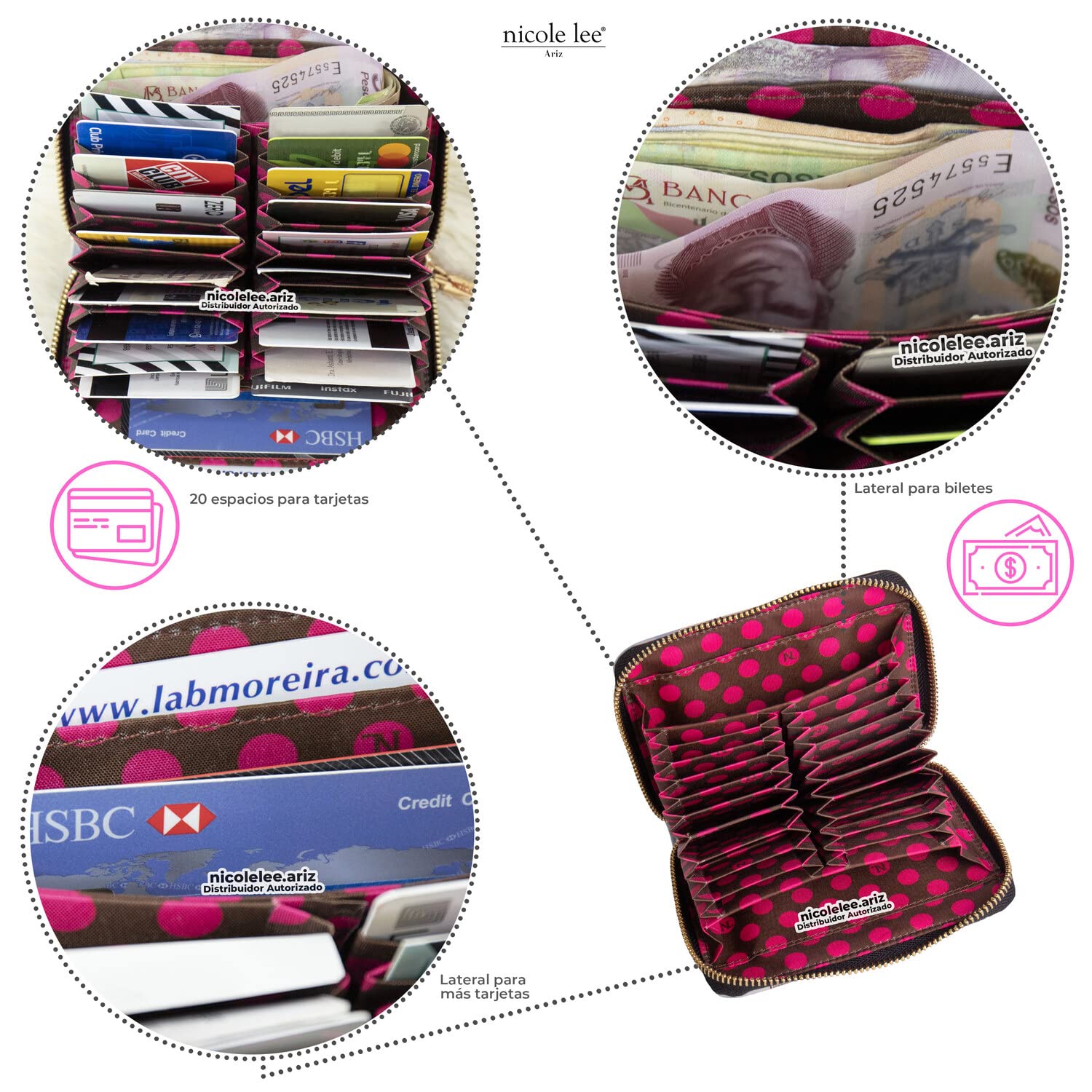 Nicole Lee Isabel Accordion Zip Card Holder Wallet - Success in New York
