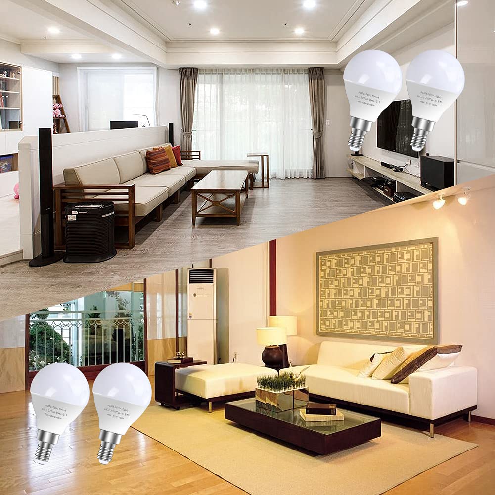 GOSCHE 12 Pack Bright Ceiling Fan Light Bulbs, 60 Watt Equivalent, 5000K, E12 Led Bulb, A15 Shape Candelabra Base Chandelier Light Bulb, 120V Small Bulb, Non-Dimmable, Daylight, 12 Pack