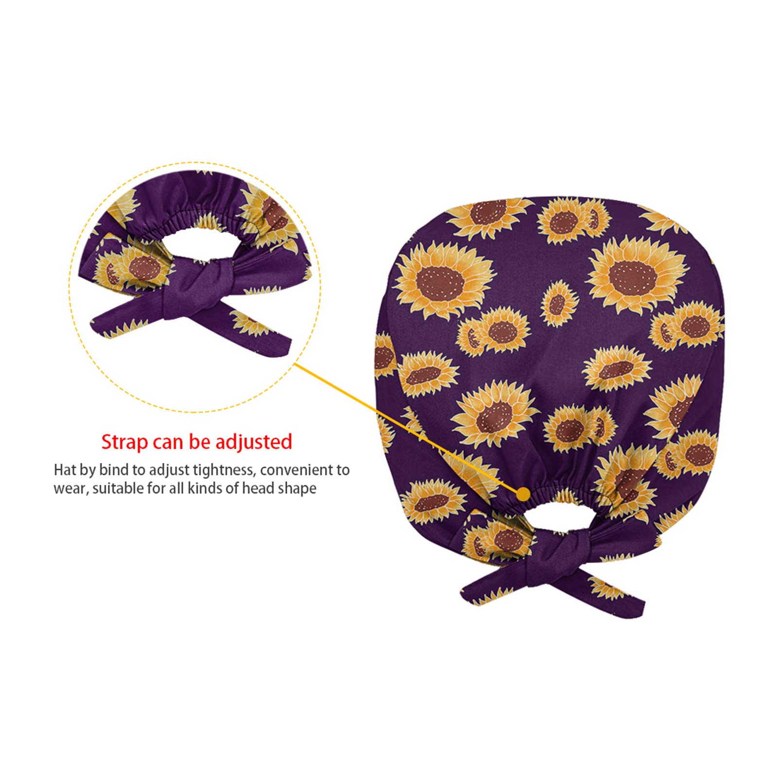 Frestree Unisex Working Caps with Sweatband Adjustable Tie Back Universe Space Galaxy Print Gourd-Shaped Caps for Women Men Decor