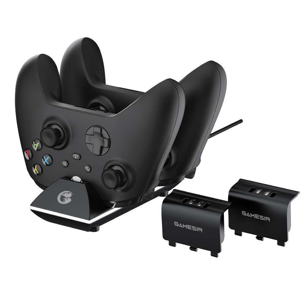GameSir Dual Charging Dock Charger Station for Xbox Series X/S Controller, Controller Charger with 2 X 600mAh Rechargeable Battery-Black