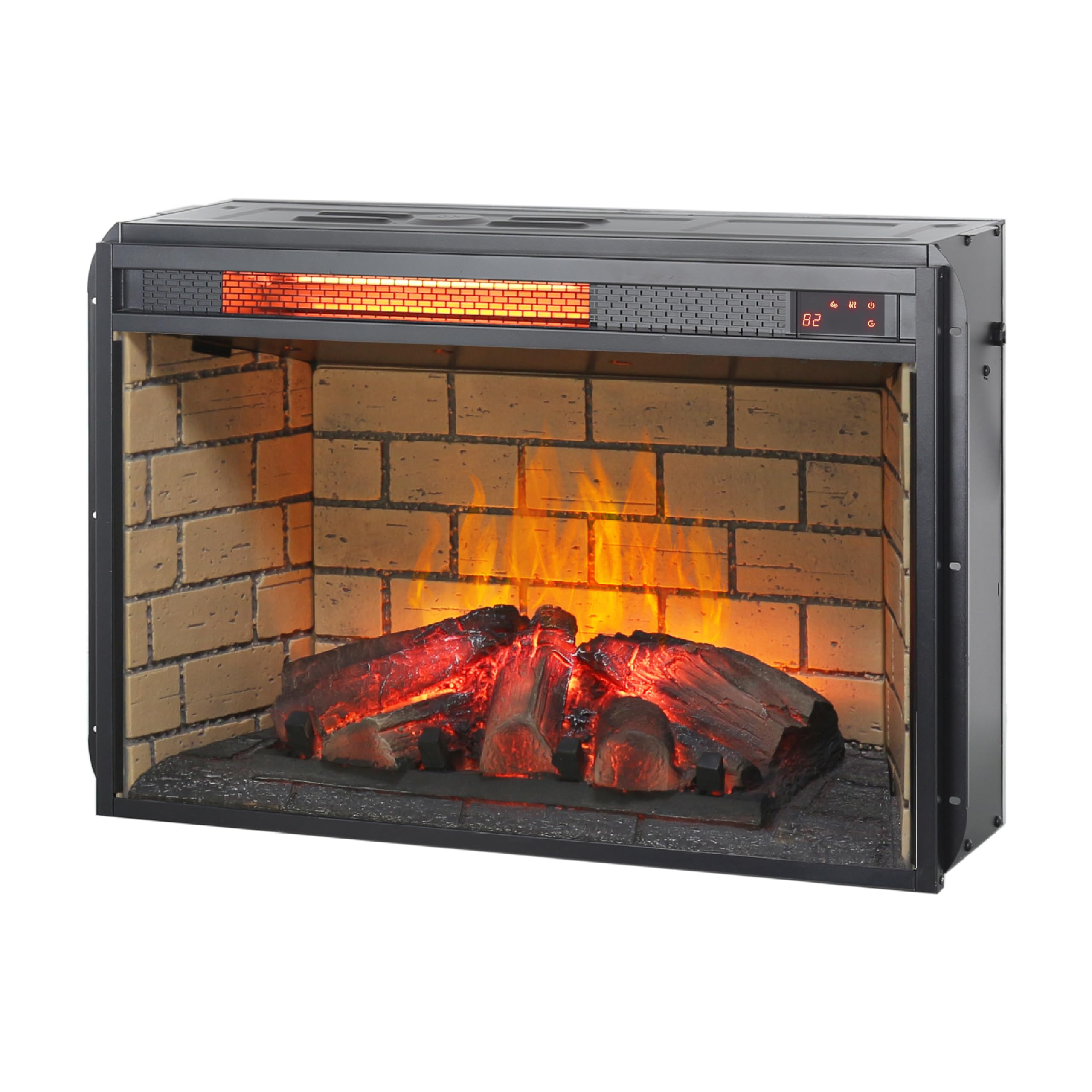 Freestanding or Wall Mounted Electric Fireplace with Adjustable Flame Color & Remote Control,Fireplace Insert,fire Places Electric Fireplace,Livingroom,Kitchen,Bedroom 36 Inch,Antique Black