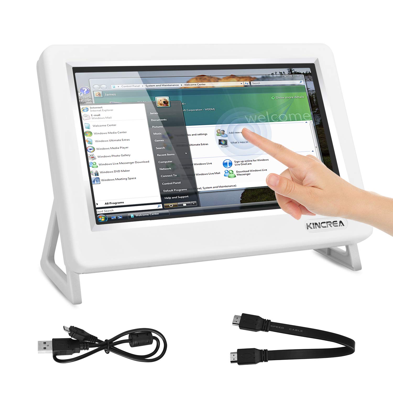 for Raspberry Pi Display 7 inch Capacitive Touch Screen HDMI Monitor - 1024x600 HD LCD, Drive Free for Raspberry Pi 4/Pi3B+/Pi2/Pi3/Windows 7/8/10/Beagle Bone Black and Banana Pi JC711 (touch screen)