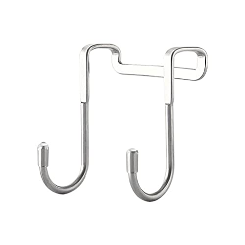 SMLJLQ S-Shaped 304 Stainless Steel Cabinet Door Multi-Purpose Hook Towel Hanger Hat Holders Clothing Storage Racks (Color : Silver, Size : 7.3CM)