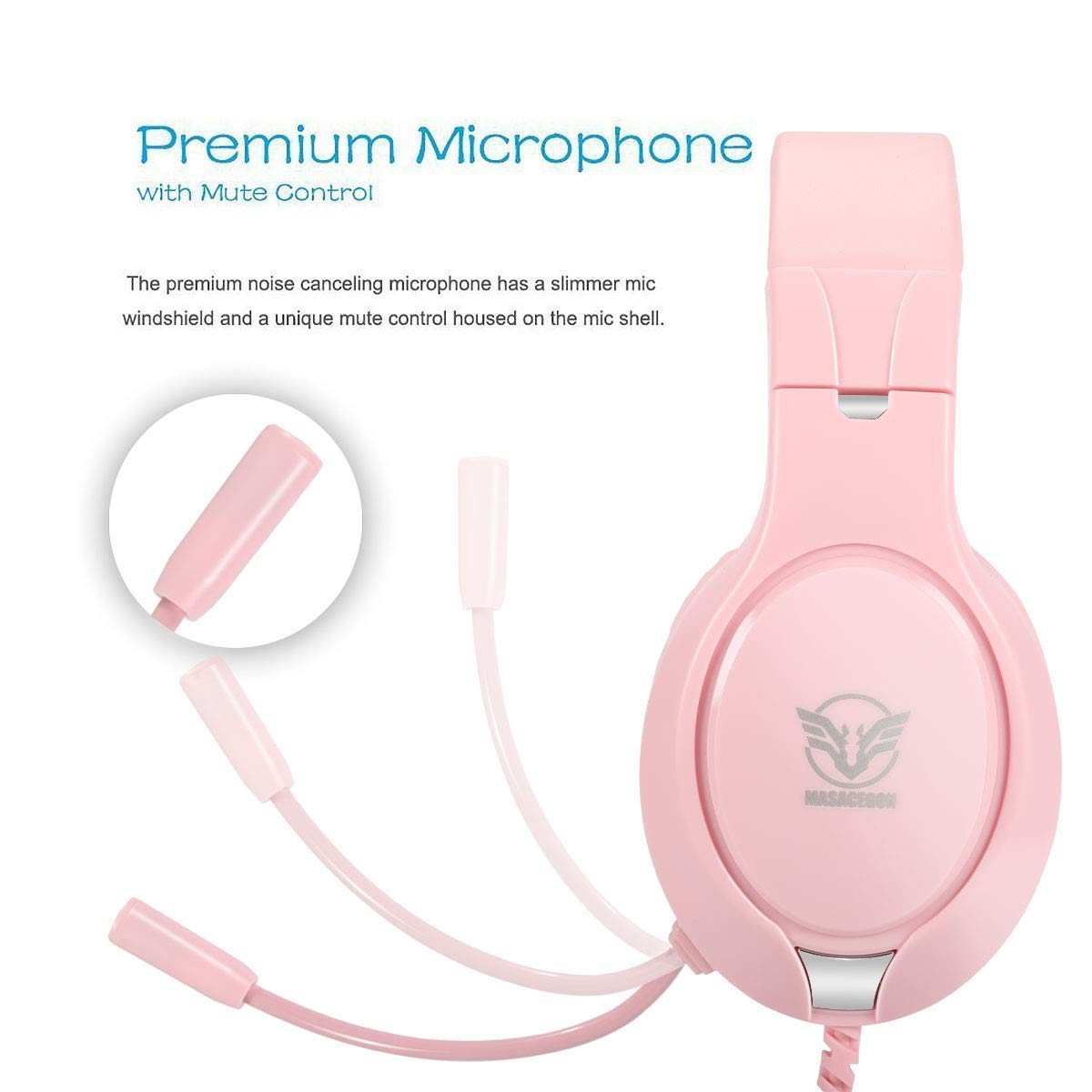 Gaming Headset for PS4, PC, Xbox One Controller, Windows PC, Noise Cancelling Over Ear Headphones with Mic, Bass Surround, Soft Memory Earmuffs for Laptop Mac Nintendo Switch Games