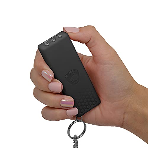 GUARD DOG SECURITY Hornet+ Mini Stun Gun Keychain - Stun Gun Flashlight Now with Battery Life Indicator - Personal Defense Equipment β Rechargeable (Blue)