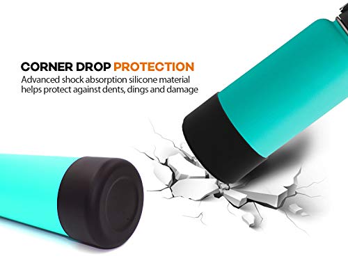 Flaskars Protective Silicone Boot for 12oz - 40 oz Hydroflask Water Bottles Anti-Slip Bottom Sleeve Cover Bumper (Fits 12-24 OZ, Black)