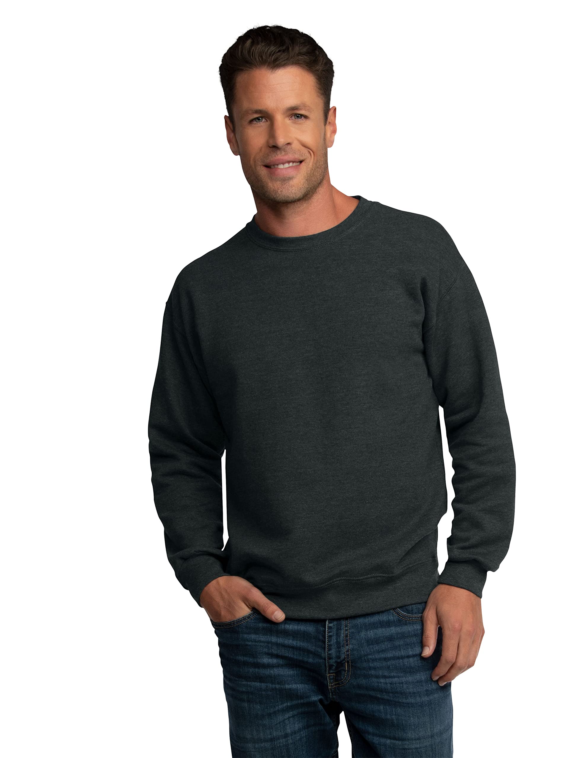 Fruit of the Loom Men's Eversoft Fleece Sweatshirts & Hoodies, Sweatshirt-Black, XX-Large