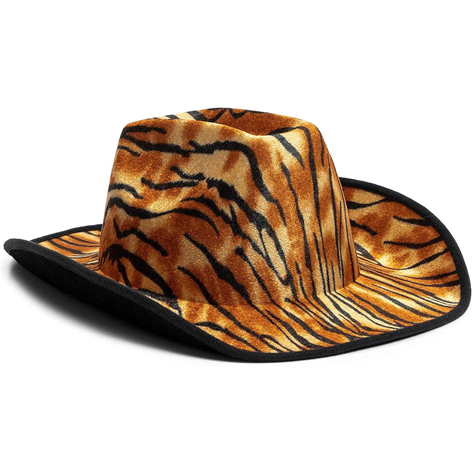 Fun Cowboy Hat, Party Cowboy Hat in Tiger Print (Adult Size, Unisex) Multicoloured