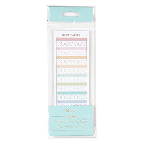 Folded Magnetic Page Marker Dashboard - Habit Tracker Layout. Works with Wet-Erase Markers. Measures 2" x 6". Fits All Erin Condren Planners and Notebooks.