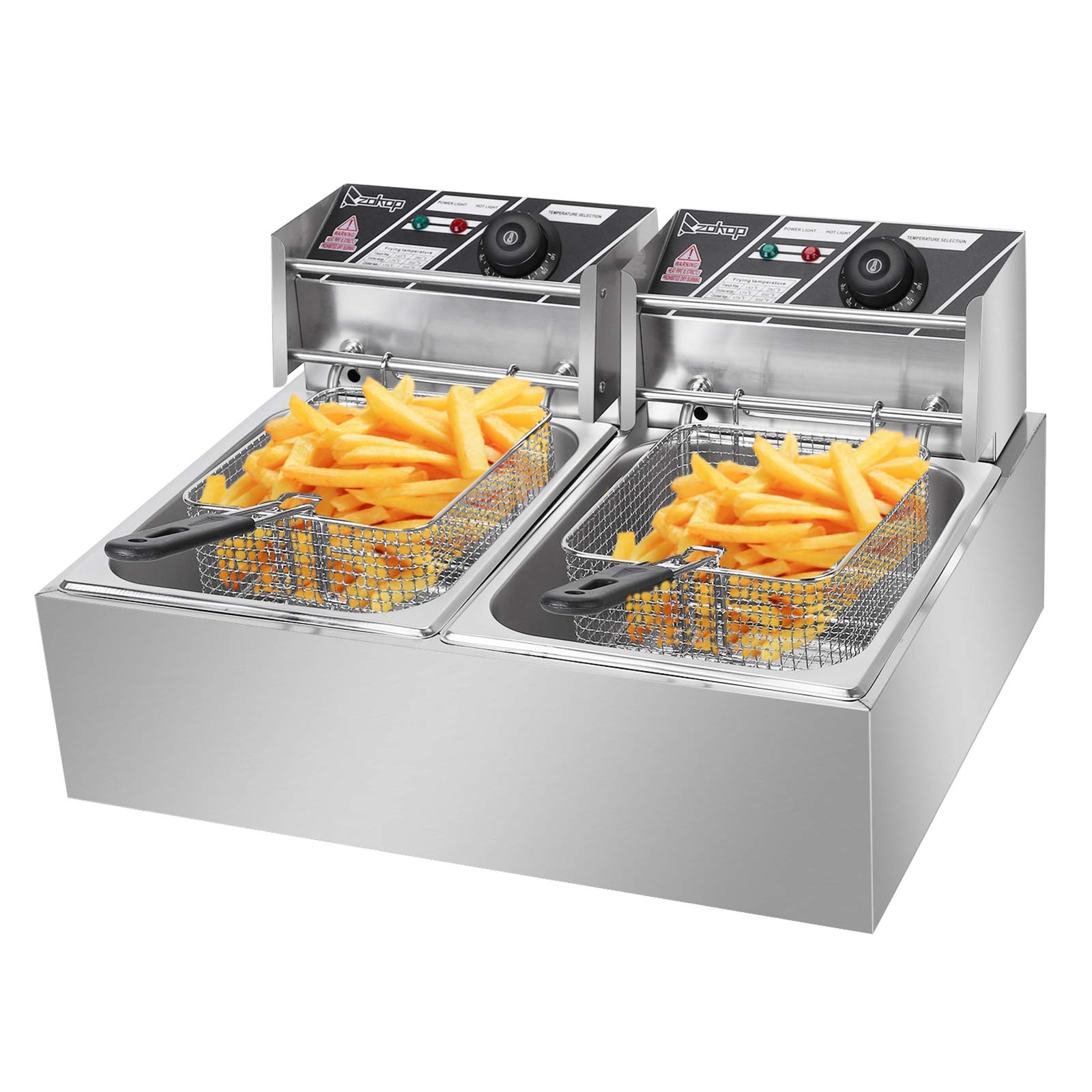 French Fry Restaurant Electric Fryer 12L Capacity, Stainless Steel