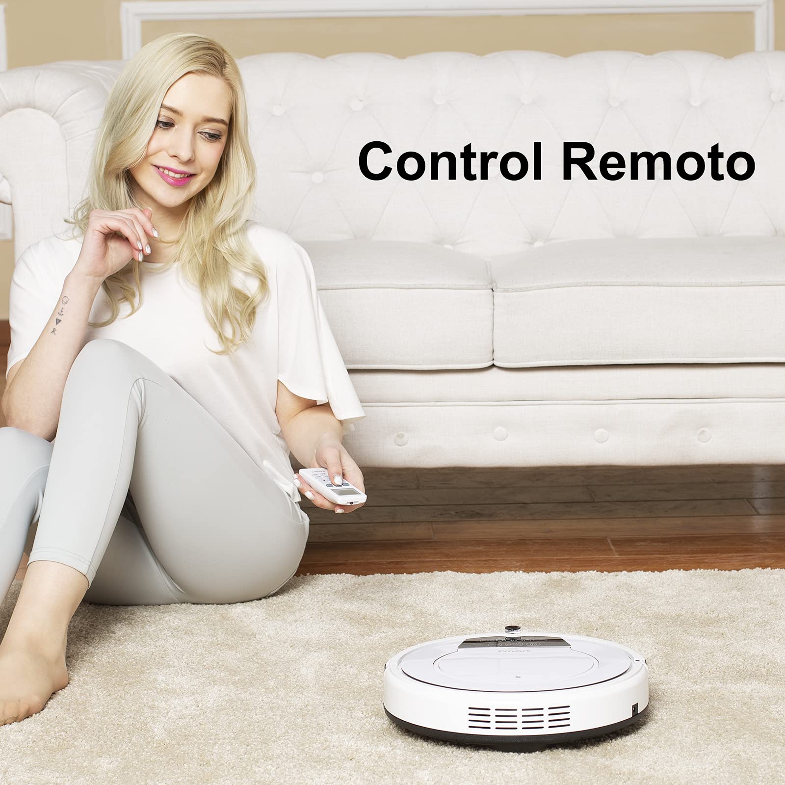 FMART Robotic Vacuums with Mop for Pet Hair, Smart Self-Charging Vacuum Cleaner Robot, for Carpet Hard Floor 2-in-1 2000Pa Mapping Robot Vacuum Cleaner ER550WS