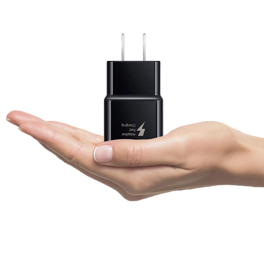 Galaxy S7 Adaptive Fast Charging Wall Charger Kit Set with Micro 2.0 USB Cable, Compatible with Samsung Galaxy S7/Edge/S6/Note5/4/S3 (Black)