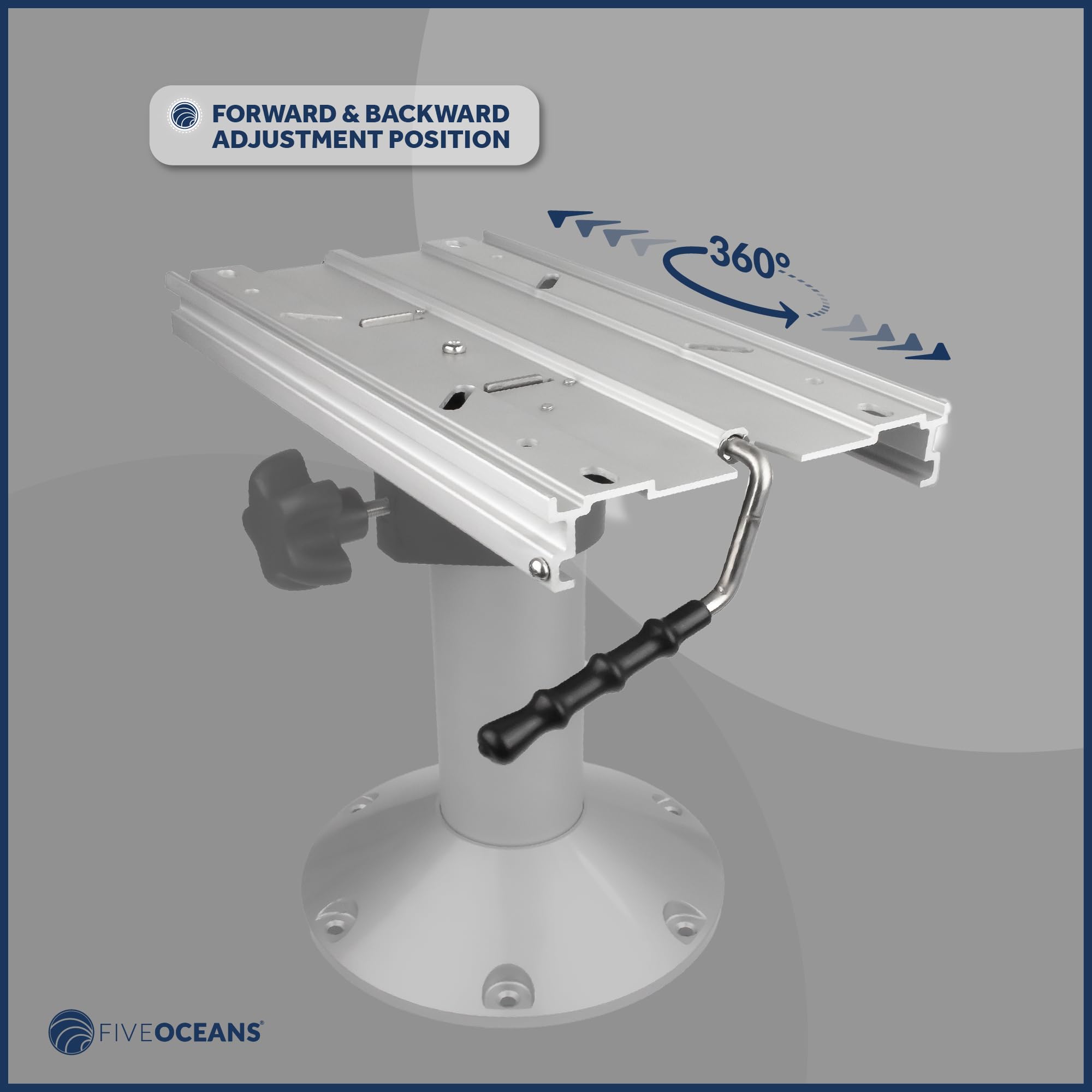 Five Oceans FO4478 Marine Boat Seat Slide with locking and adjustments functions (for FO-4476 & FO- 4477)
