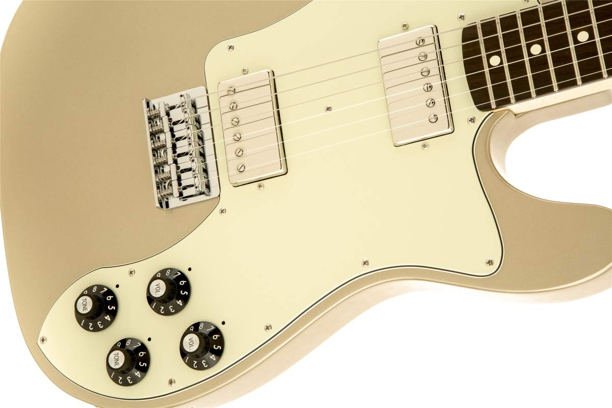 Fender Chris Shiflett Deluxe Telecaster Electric Guitar, with 2-Year Warranty, Shoreline Gold, Rosewood Fingerboard