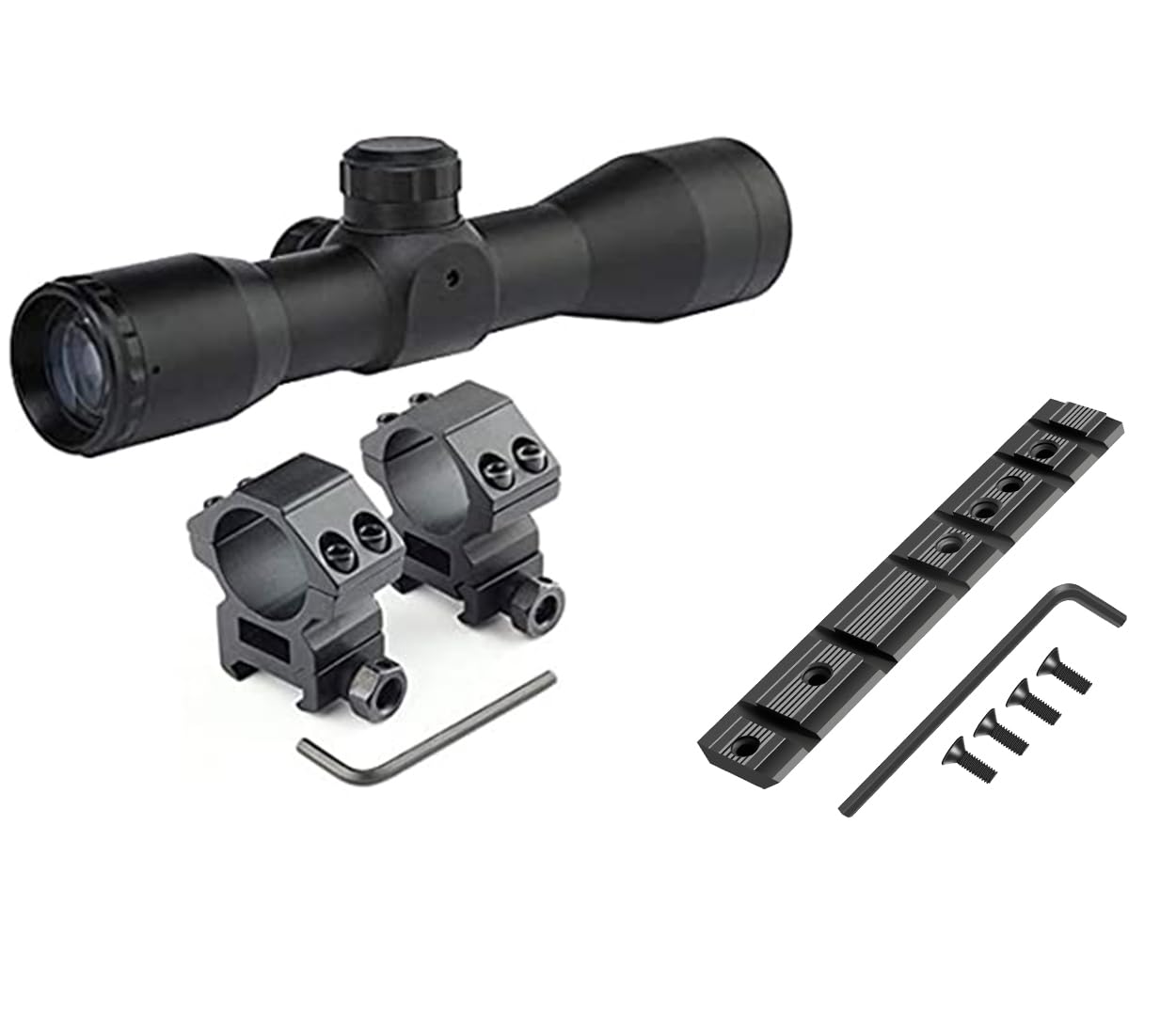 GOTICAL Ruger 10/22 and 3/8" Tactical 4x32 Compact Scope Rangefinder Reticle Hunting Riflescopes Cross-Hair Reticle and Ruger 10/22 Weaver and 3/8" Predrilled Receiver