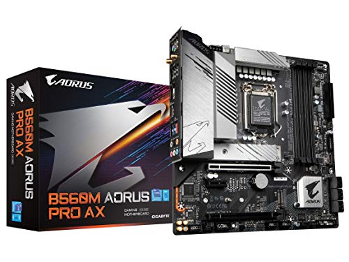 GIGABYTE B560M AORUS PRO AX (LGA 1200/ Intel/ B560/ Micro-ATX/Dual M.2/ PCIe 4.0/ USB 3.2 Gen2X2 Type-C/Intel WiFi 6/2.5GbE LAN/Motherboard)