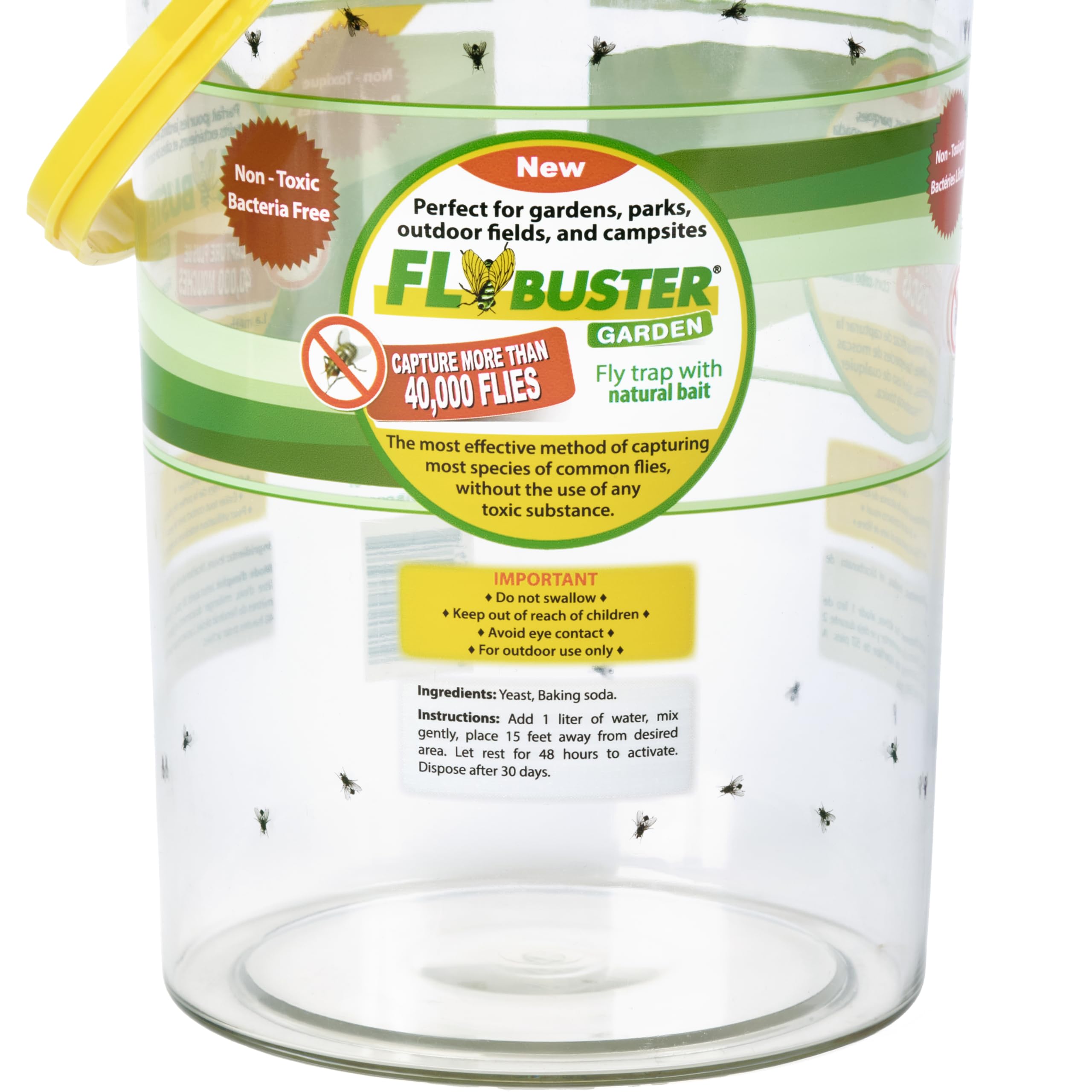 Flybuster Fly Trap - Outdoor Living, Non-Toxic Fly Trap, Pest Control Trap, 2-Liter Garden Size