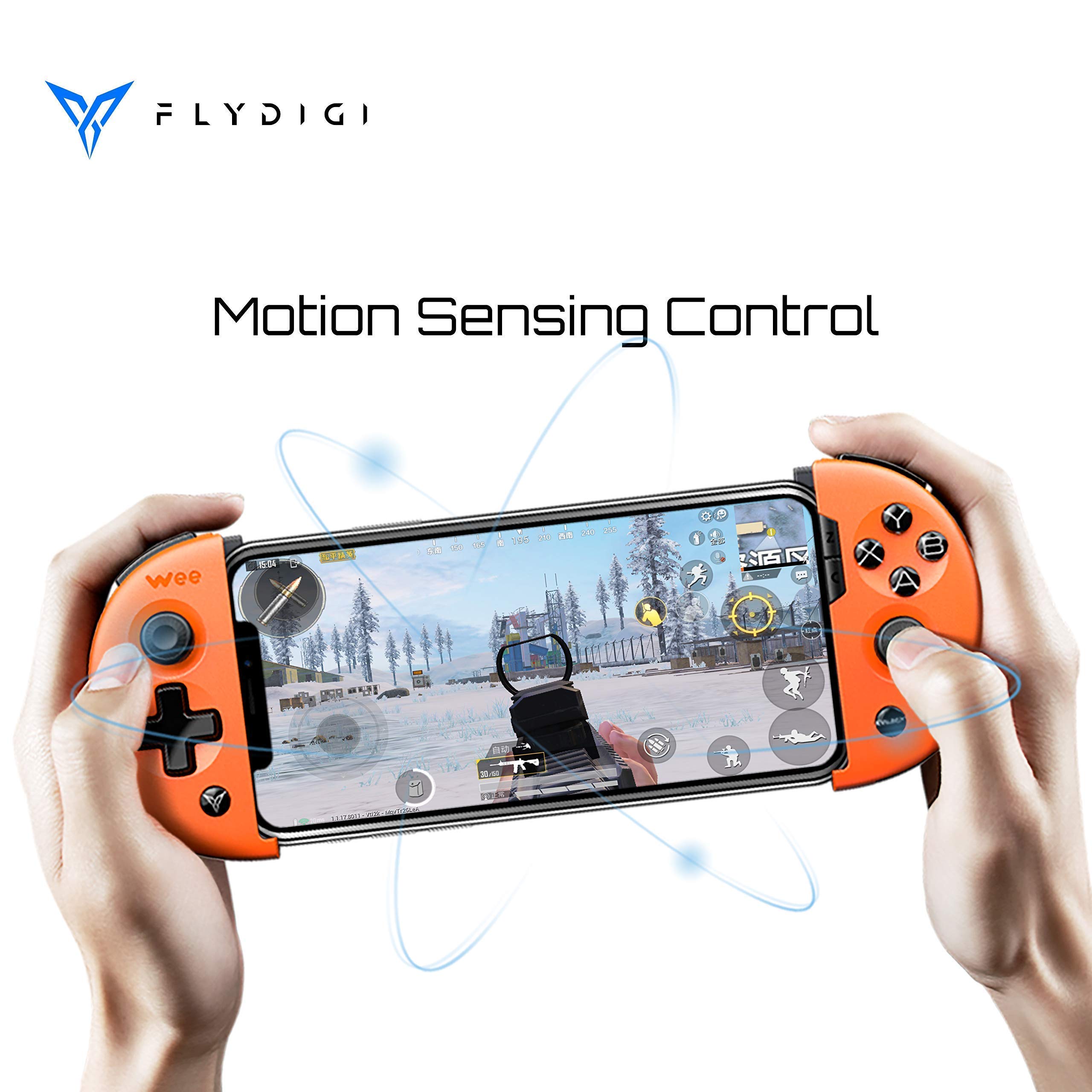 Flydigi Wee2T Mobile Game Controller Telescopic for Android of MOBA Games, Compatible with Mobilephone of 3.5-6.3 Inch (75-165mm). Not Support iOS 13.4 and Above