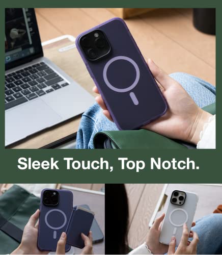 TORRAS Upgraded Matte Case for iPhone 14 Pro Case,[12FT Military Grade Protection][Compatible with MagSafe] Slim Sleek Touch Translucent Phone Cover, Matte Black